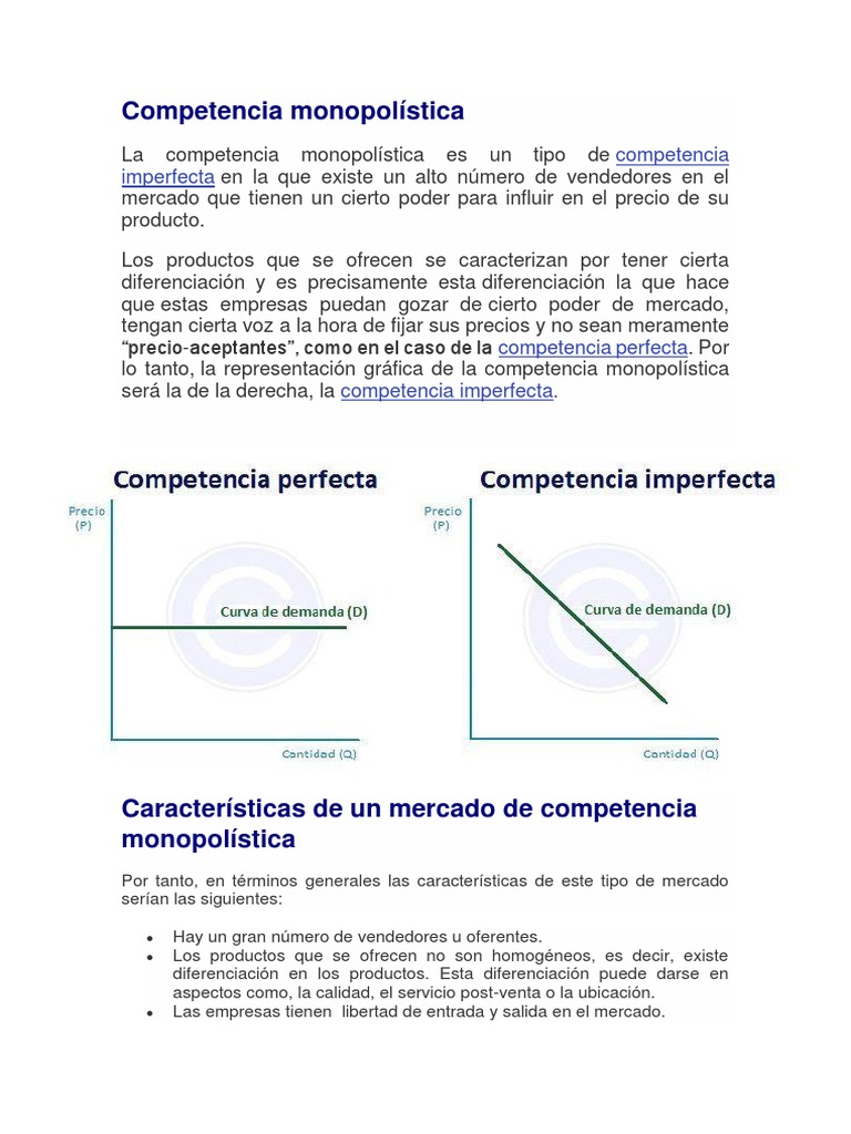 Competencia Monopolística | PDF | Monopolio | Mercado (economía)