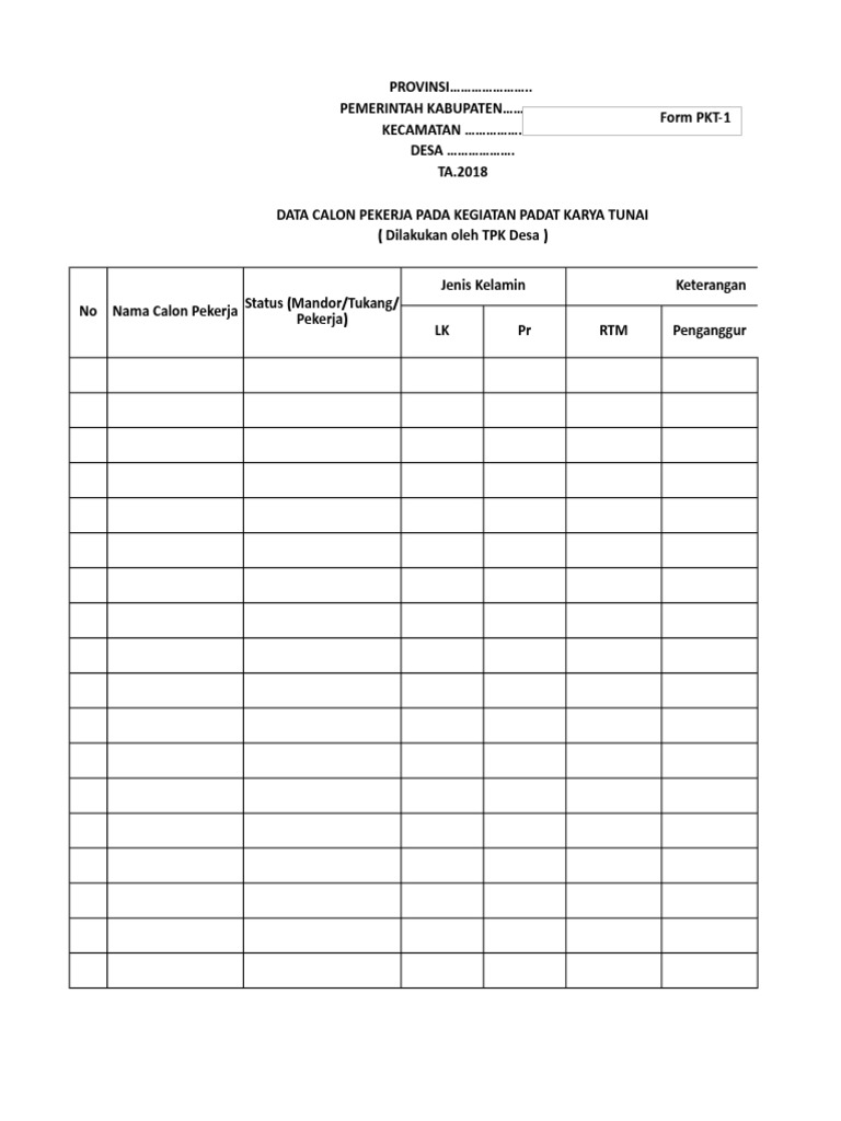 Laporan Hok (Pekerja) TPK | PDF