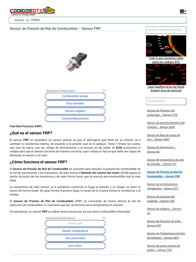 SENSOR FRP - Qué Es, Ubicación, Funcionamiento y Fallas PDF | PDF ...