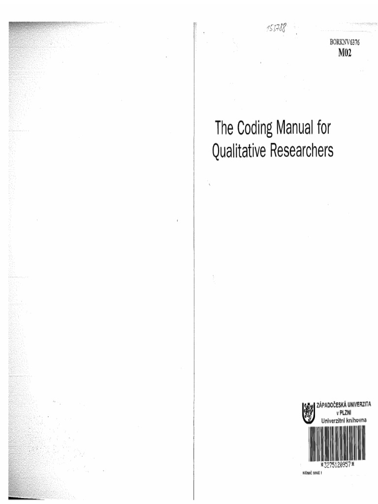 Saldana 2009 The Coding Manual For Qualitative Researchers | PDF | Qualitative Research | Data