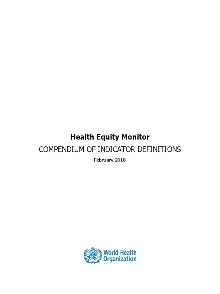 Health Equity Indicator Compendium | PDF | Birth Control | Family Planning