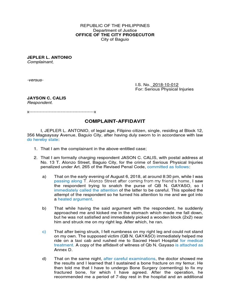 Complaint Affidavit | PDF | Common Law | Social Institutions