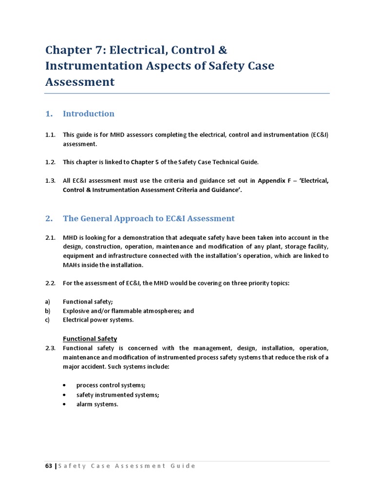 Chapter 7: Electrical, Control & Instrumentation Aspects of Safety Case Assessment | PDF ...