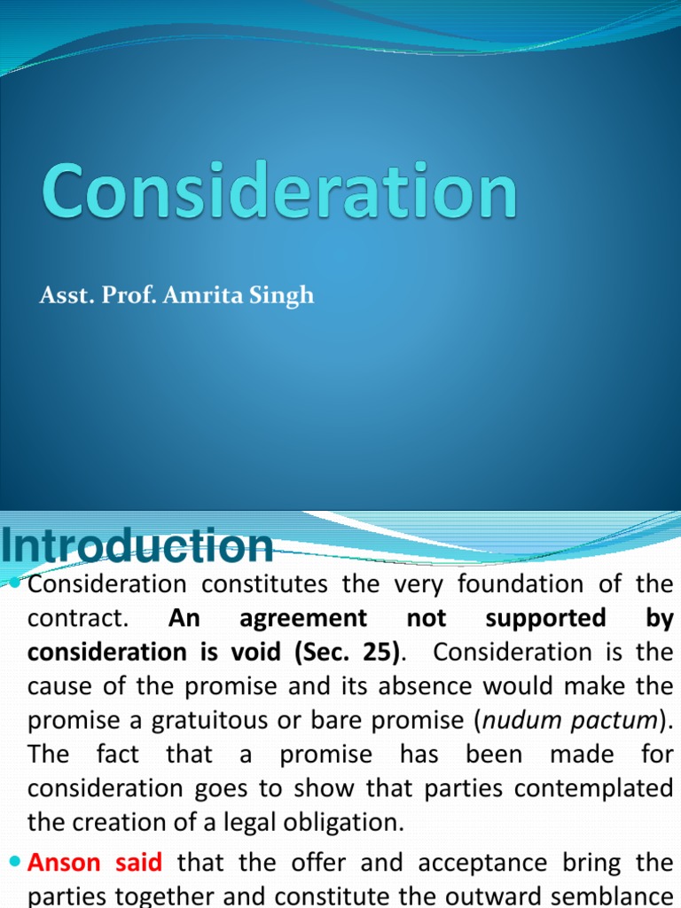 Consideration | Consideration | Doctrine