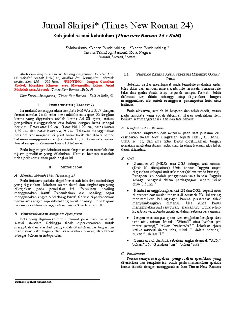 Format Jurnal Skripsi | PDF | Komputer