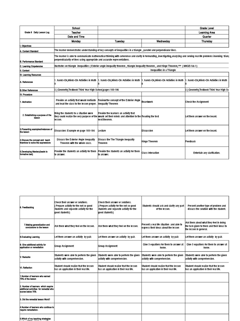 Grade 8 4th Quarter | Learning | Physics & Mathematics