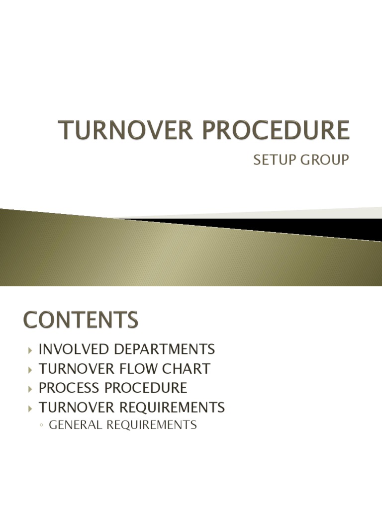 Turn Over Procedure | PDF | Engineering | Business