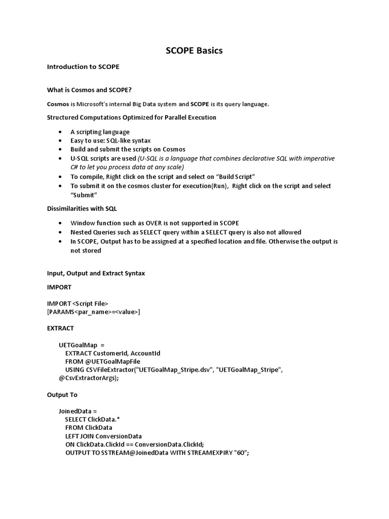 Scope Language Introduction | PDF | Scope (Computer Science ...