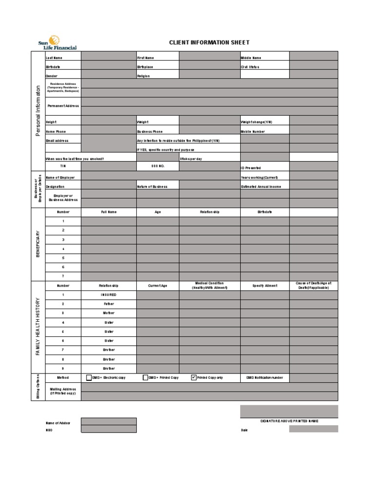 Client Information Sheet: Residence Address (Temporary Residence ...