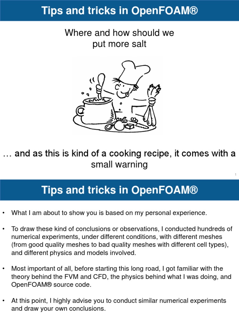 OpenFoam Tips and Tricks | PDF | Fluid Dynamics | Reynolds Number