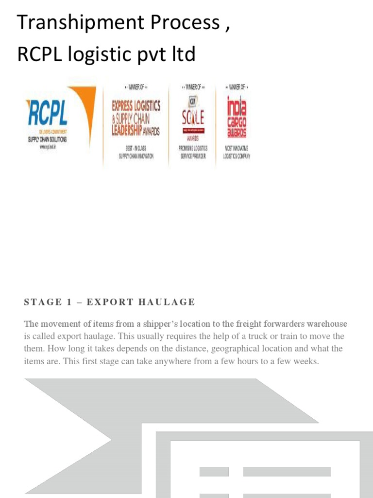 Rashi Transhipment Process | PDF