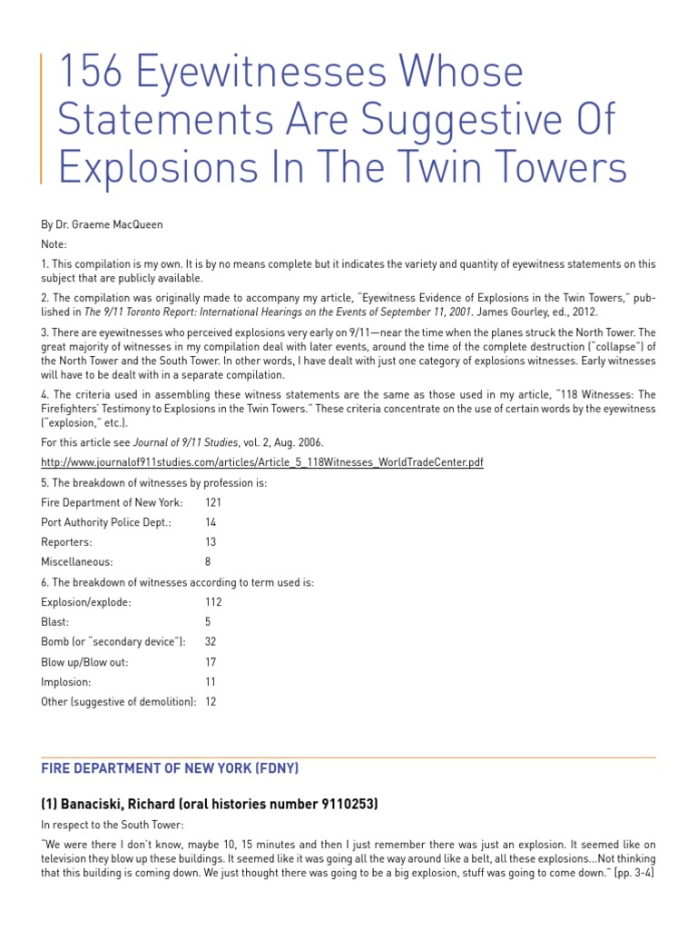 156 Eyewitness Account | PDF | World Trade Center (1973–2001) | Witness