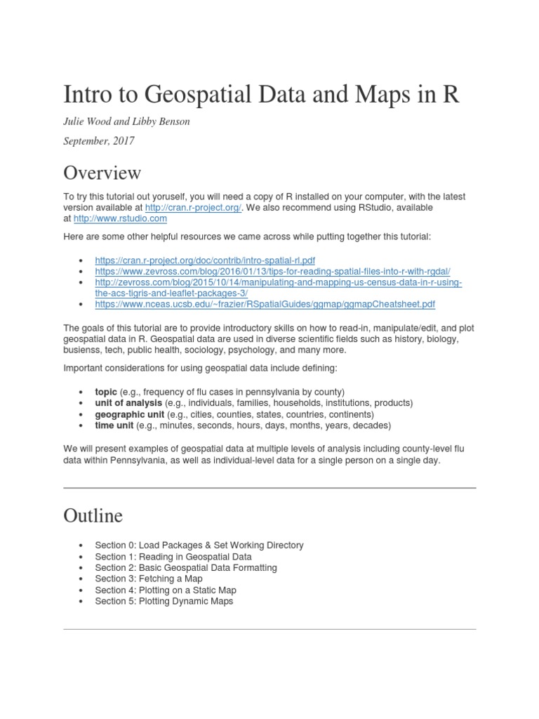 Intro To Geospatial Data and Maps in R | PDF | Geographic Information ...