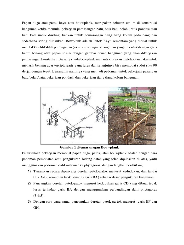 Panduan Pemasangan Bouwplank Konstruksi | PDF | Teknologi & Rekayasa