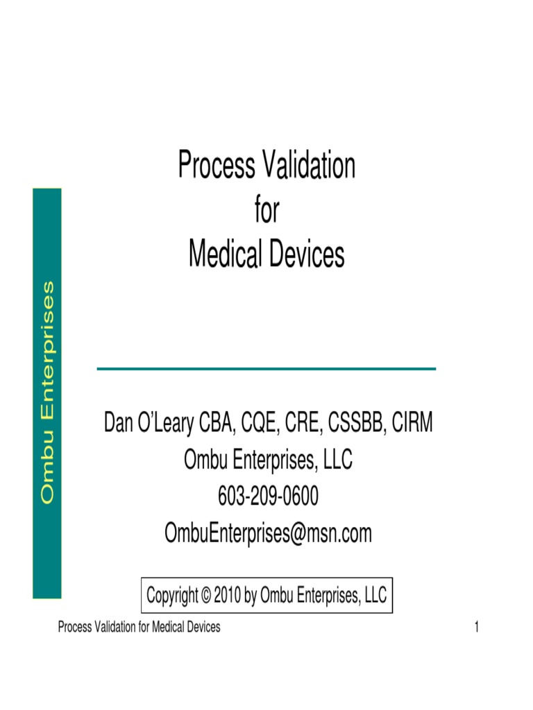 Process Validation For Medical Devices PDF | PDF | Verification And ...