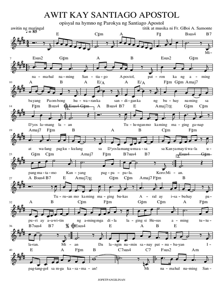 Awit Kay Santiago Apostolkkk | PDF