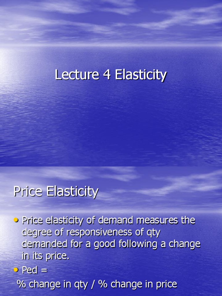 Understanding Price Elasticity Concepts | PDF | Price Elasticity Of ...