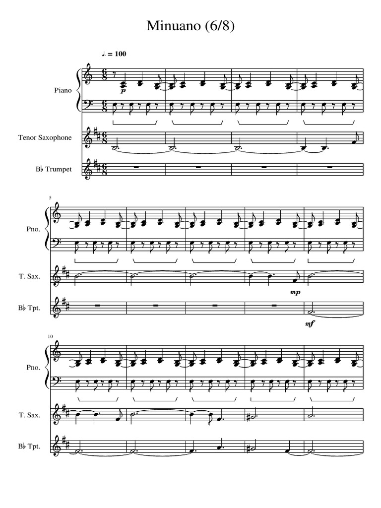 Minuano Sheet Music for Trio | PDF | African American Music | Reed ...