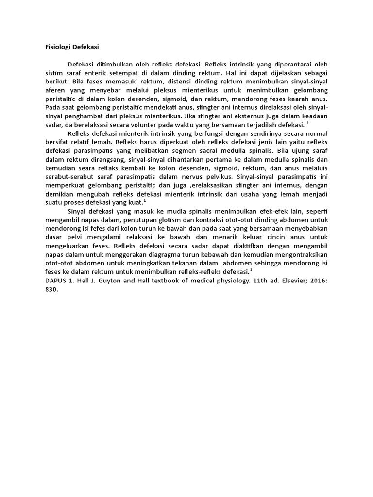 Fisiologi Defekasi | PDF