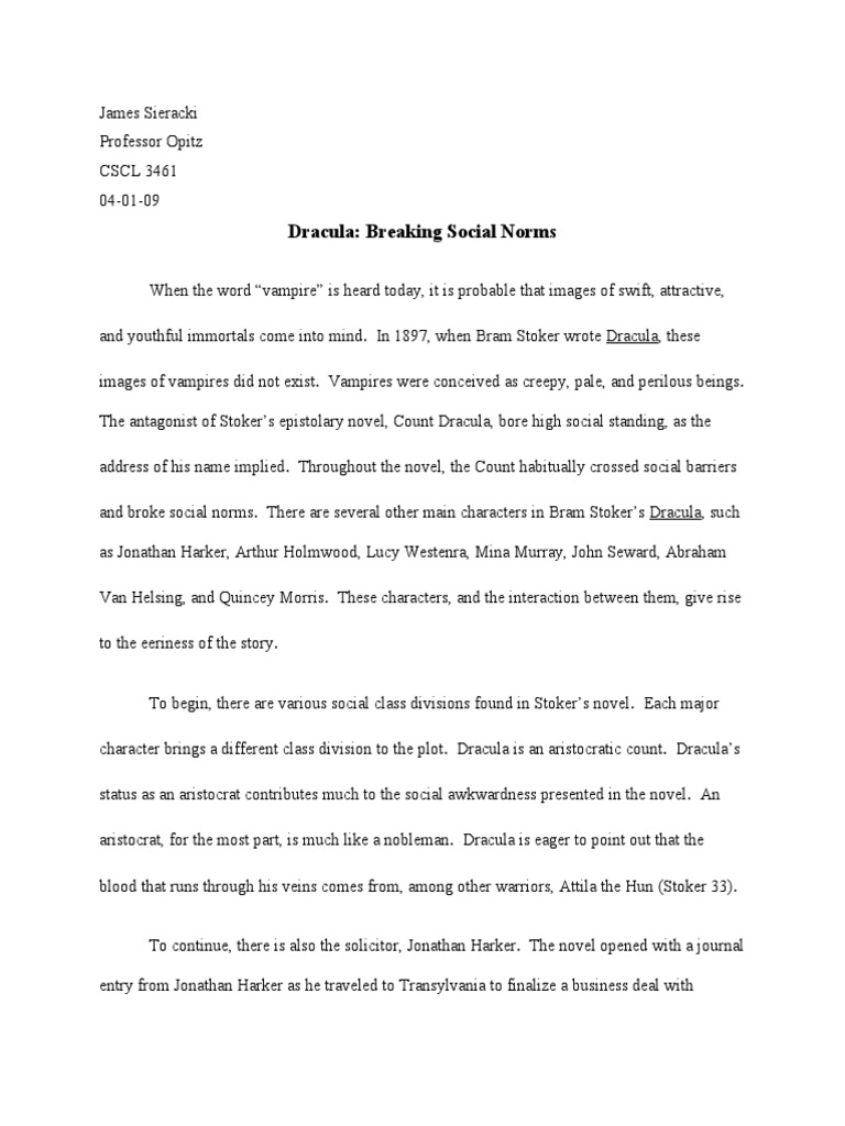 Breaking Social Norms | PDF | Count Dracula | Mina Harker