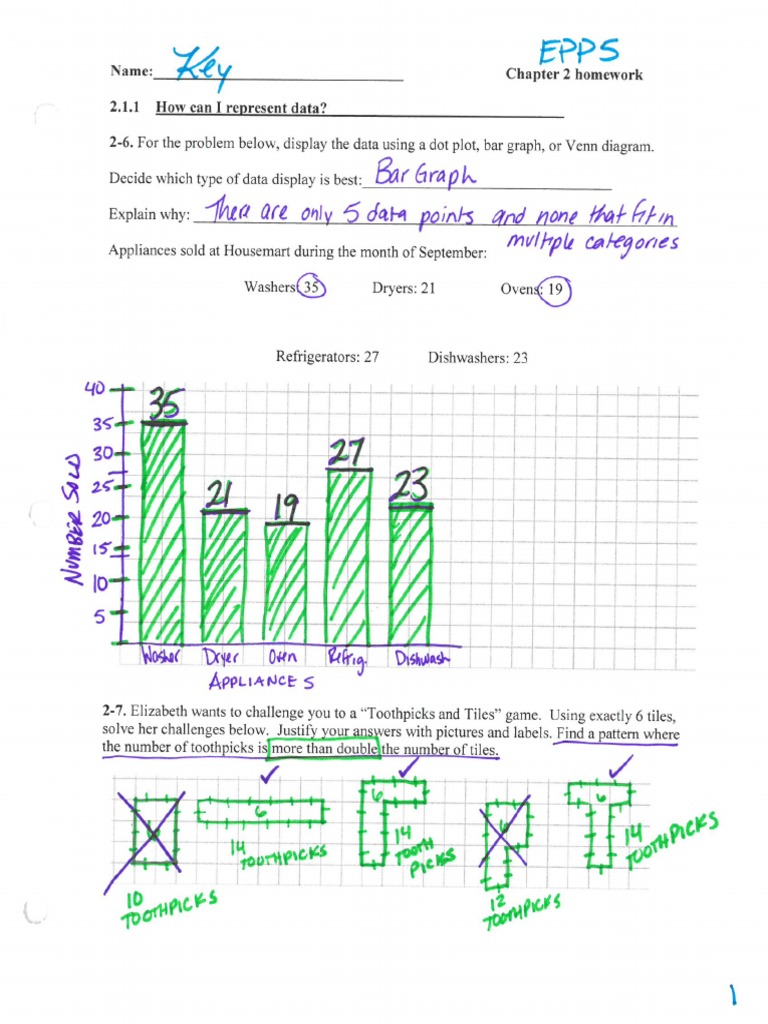 CPM 1 Chapter 2 Section 1 Homework | PDF