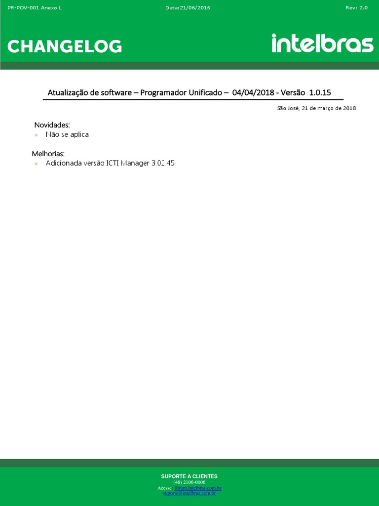 Manual Programador Unificado 1.0.15 Intelbras Impacta | PDF