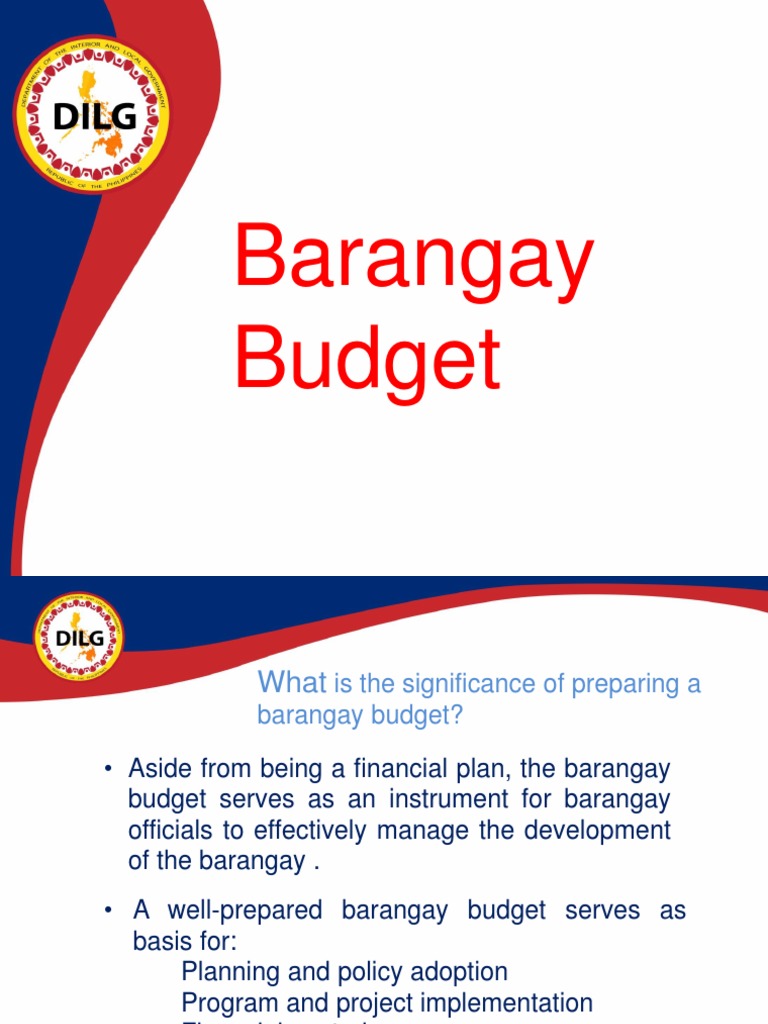 Barangay Budget PDF Appropriations Bill United States 