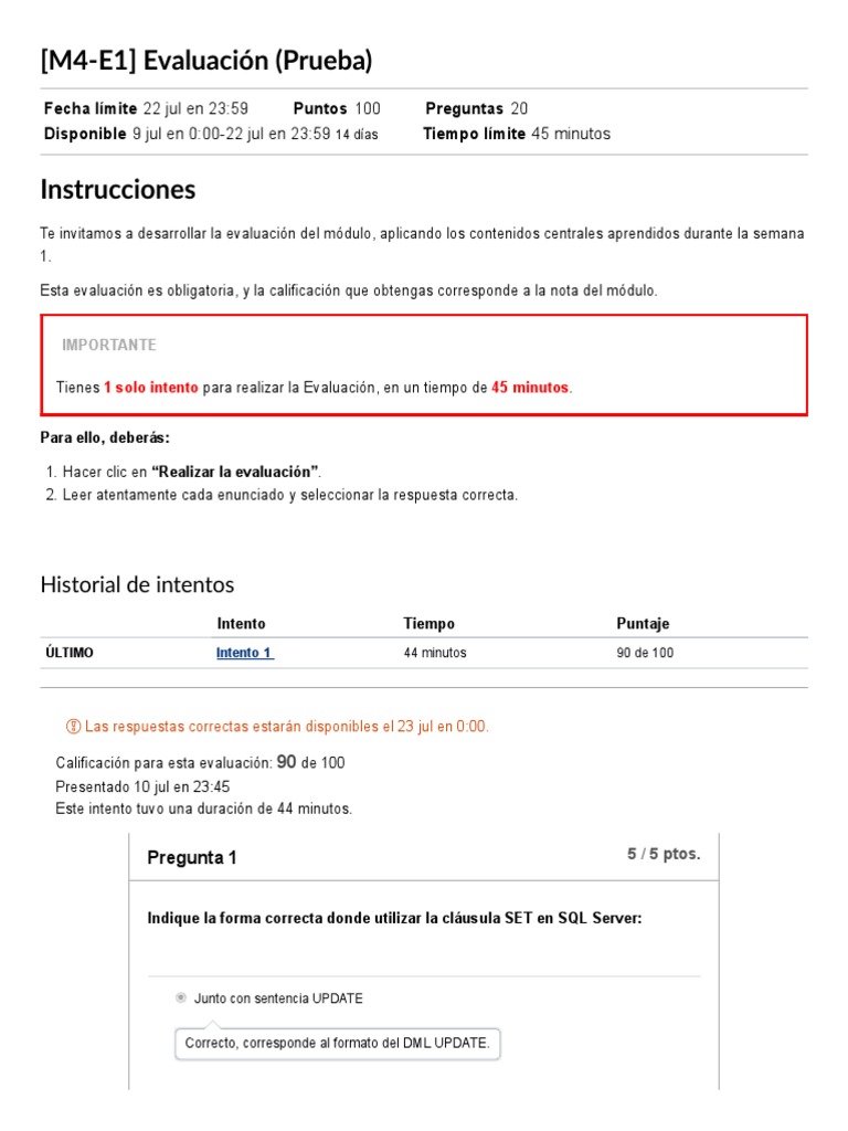 (M4-E1) Evaluación (Prueba) - Bases de Datos (May2018) | Descargar ...