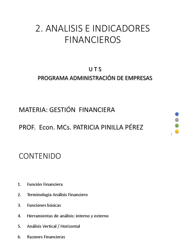 Analisis e Indicadores Financieros | PDF | Capital de trabajo | Liquidez de mercado