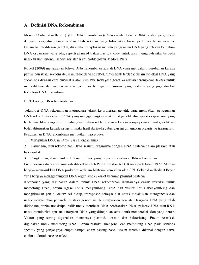Materi Teknologi Dna Rekombinan | PDF