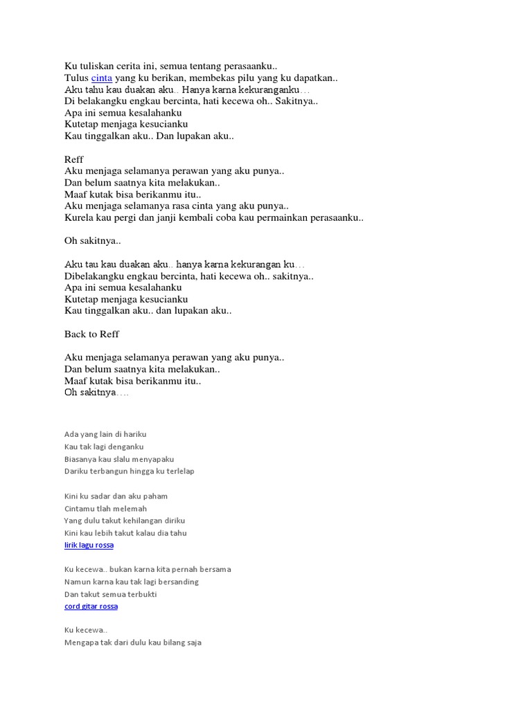 Lirik Lagu Kecewa | PDF