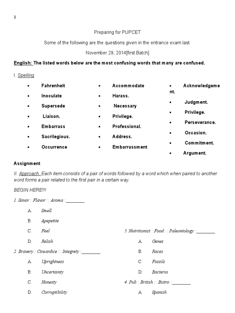 Guidance for Preparing for the PUPCET Entrance Exam | PDF | Proton ...