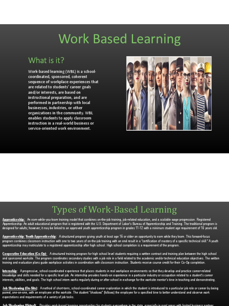 Work Based Learning | PDF | Mentorship | Apprenticeship