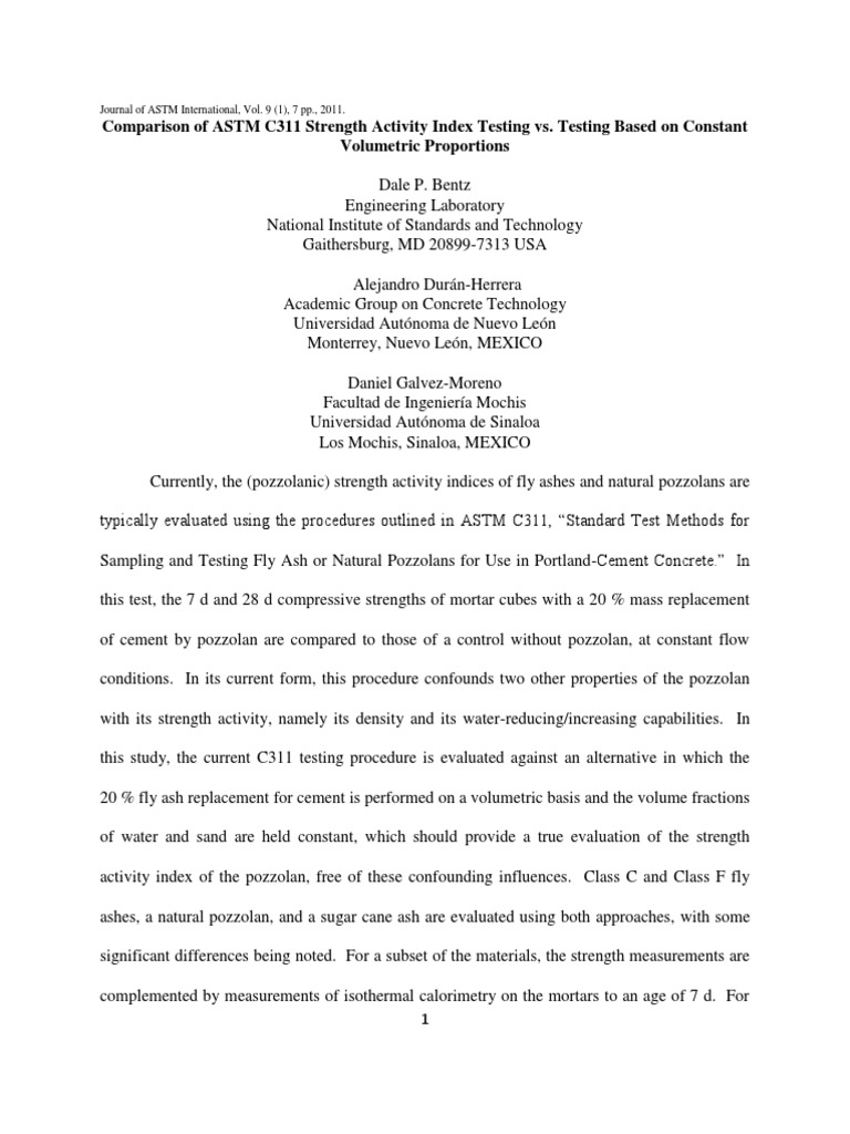 Astm C311 PDF | PDF | Fly Ash | Mortar (Masonry)