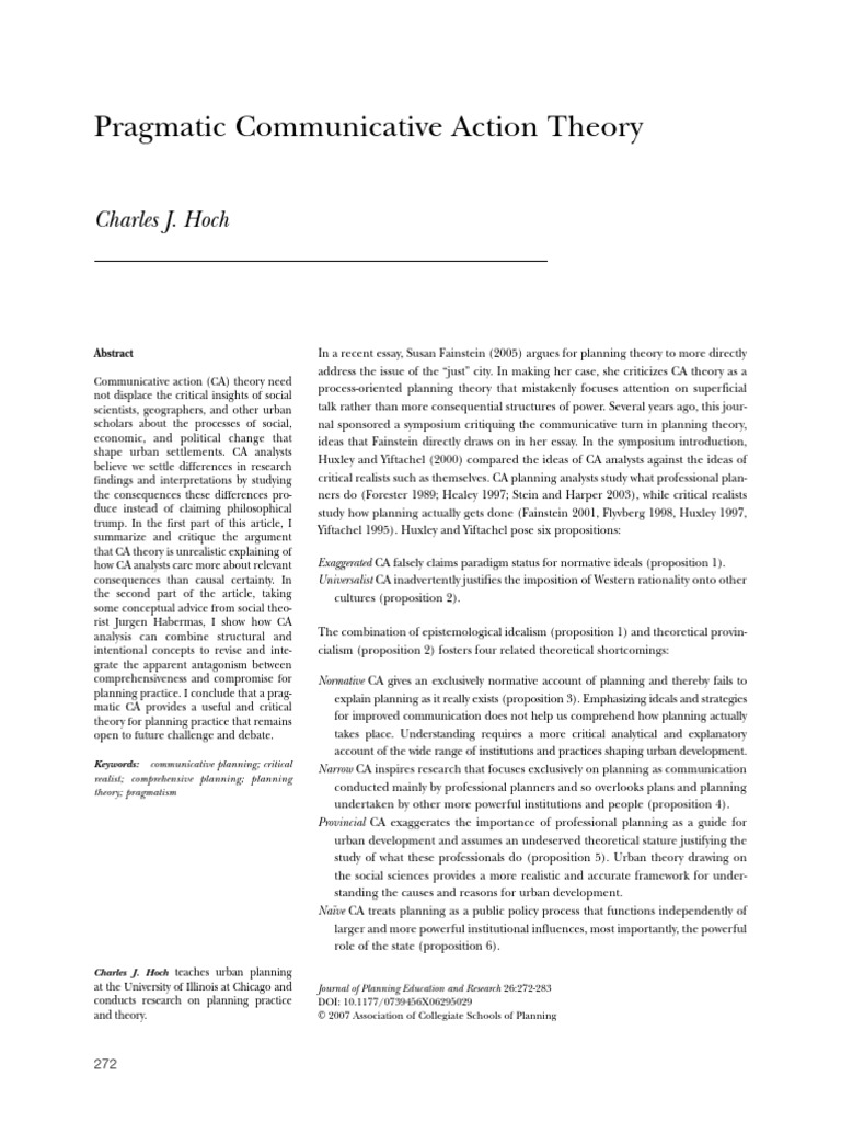 Pragmatic Communicative Action Theory | PDF | Pragmatism | Causality