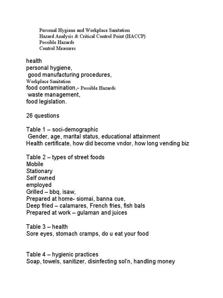Workplace Hygiene & Food Safety Guide | PDF | Wellness | Science ...