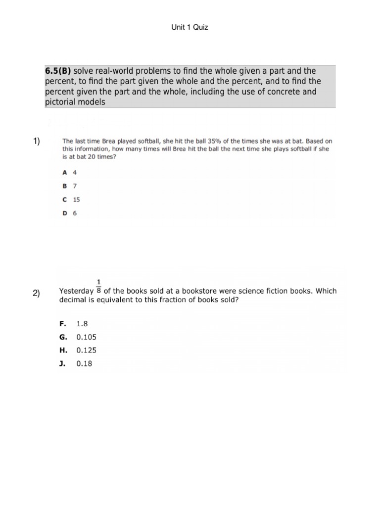 Unit 1 Quiz | PDF