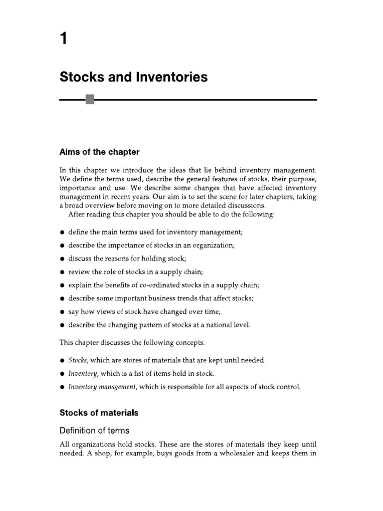 Chapter 1 Inventory-Control-And-Management PDF | PDF