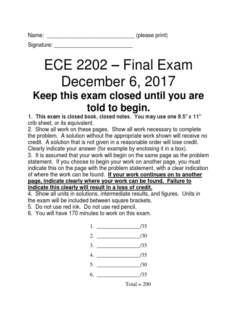 Ece 2202 Final Exam Solutions Pdf Electrical Impedance Quantity