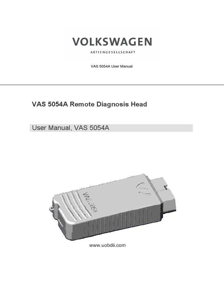 Manual VAS5054 | PDF | Bluetooth | Microsoft Windows