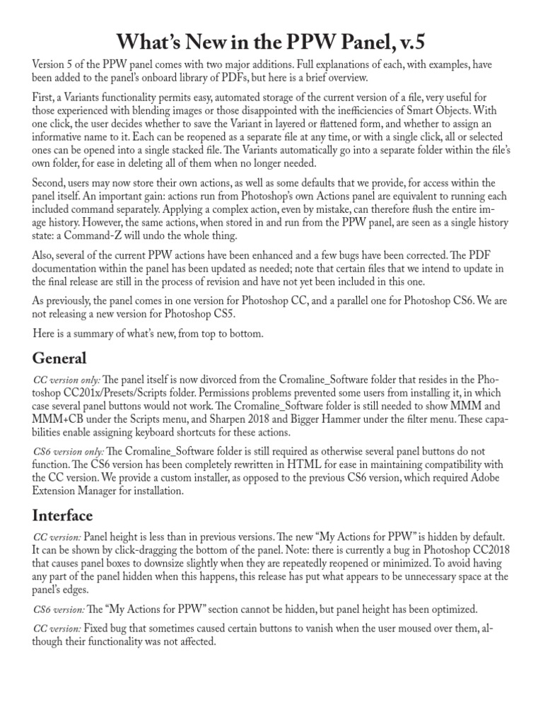 What's New PPW v5 | PDF | Adobe Photoshop | Computer File