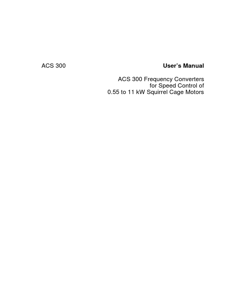 Acs300 Manual | PDF | Alternating Current | Switch