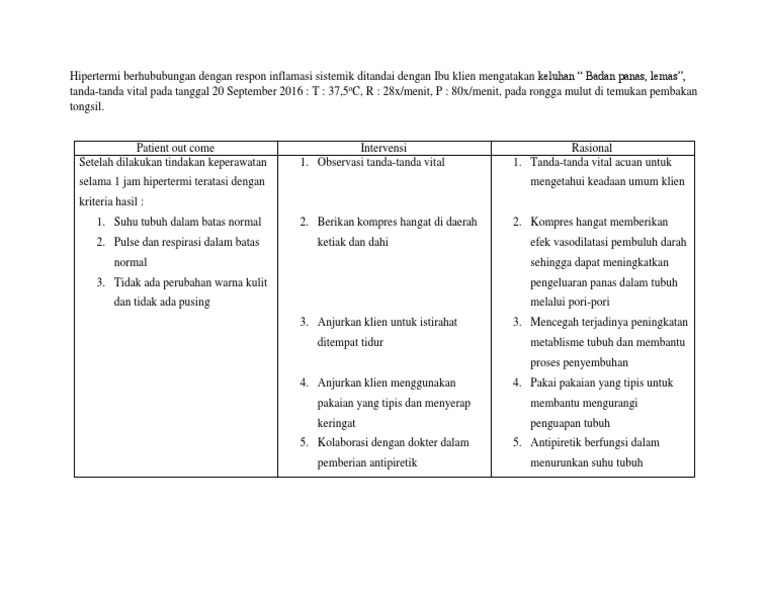 Askep Hipertermi | PDF