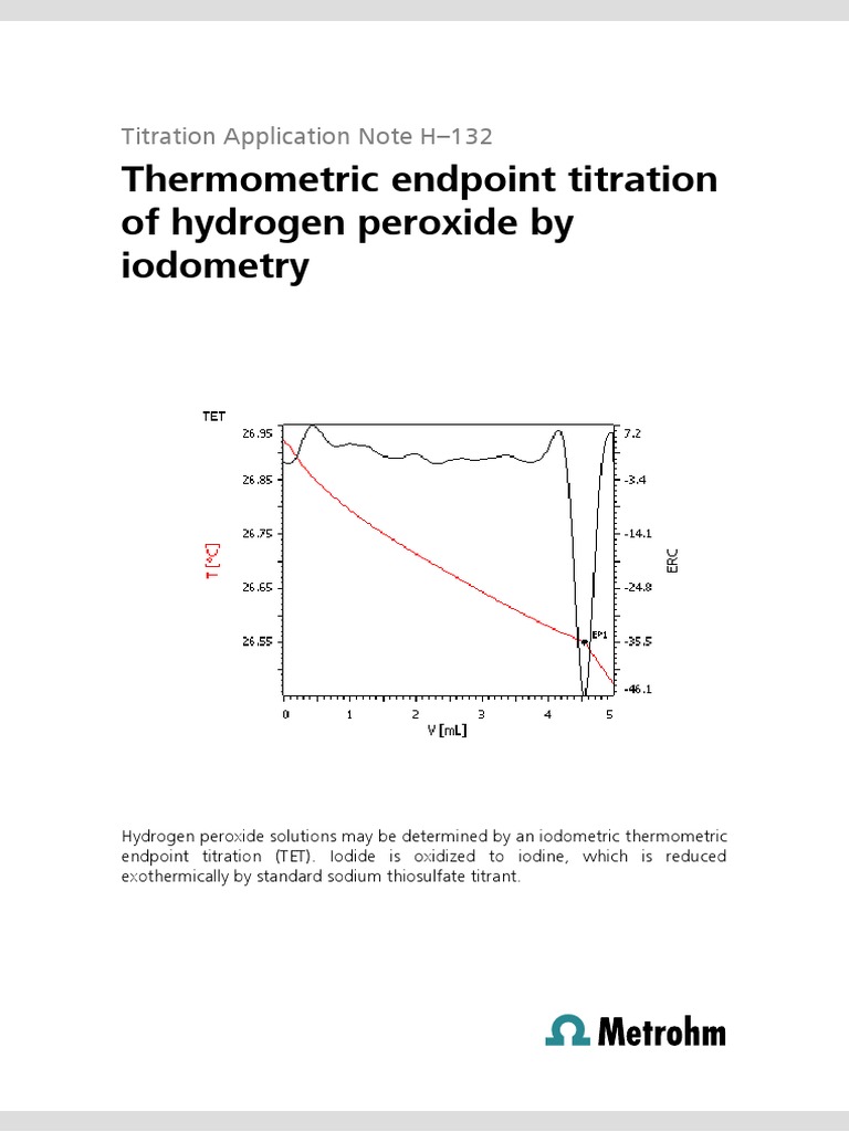 Thermometric Endpoint Titration of Hydrogen Peroxide by Iodometry | PDF ...