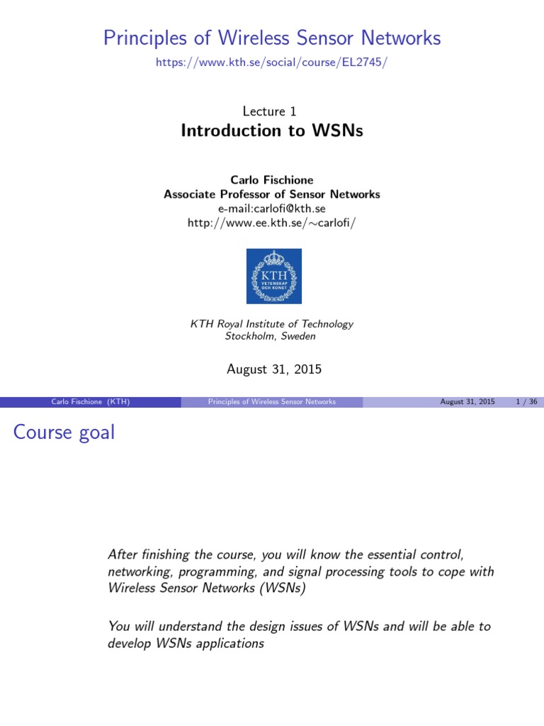 Principles of Wireless Sensor Networks Lec 1 | PDF | Wireless Sensor Network | Routing