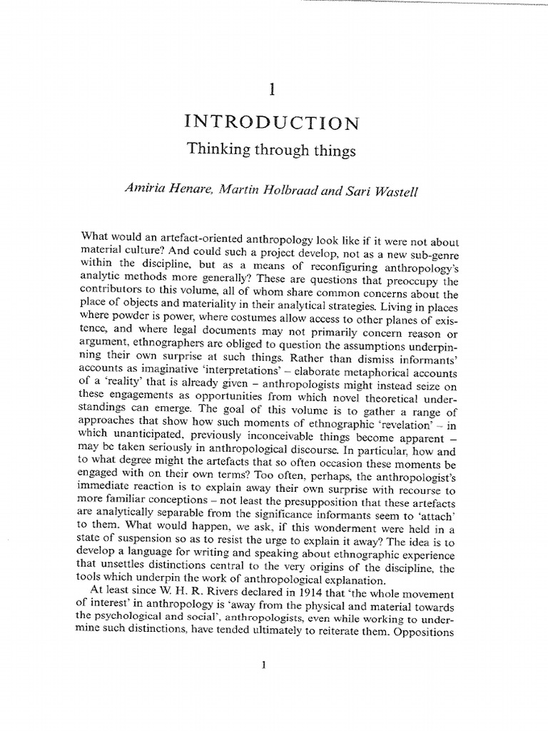 Thinking Through Things (Introduction) | PDF