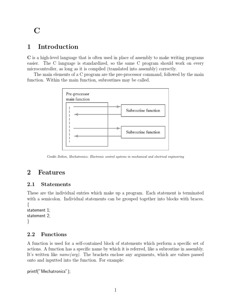 2.1 Statements: Credit: Bolton, Mechatronics: Electronic Control Systems in Mechanical and ...