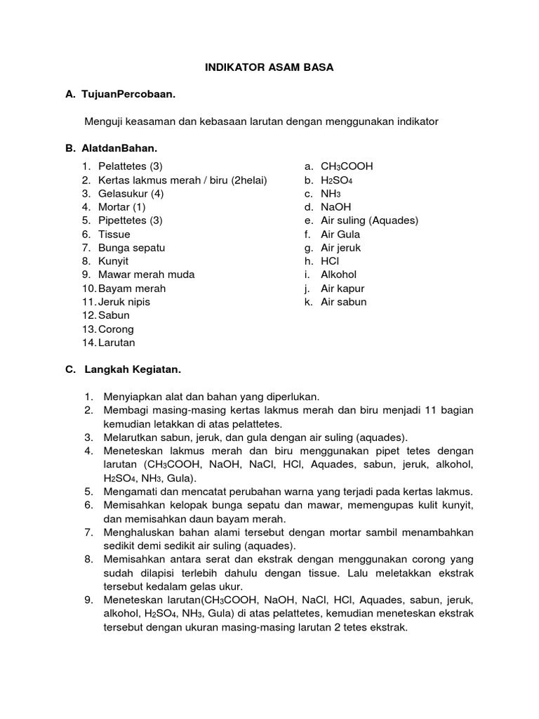 KIMIA Asam Basa | PDF | Sains & Matematika