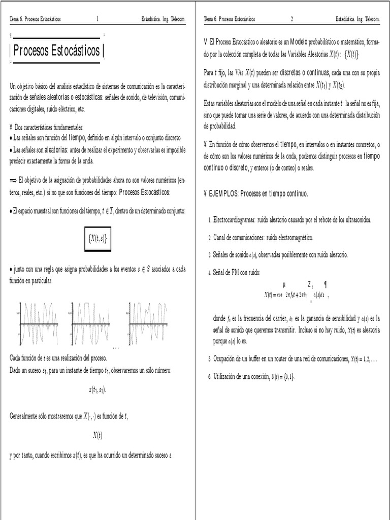Procesos Estocasticos | PDF | Estocástico | Variable aleatoria
