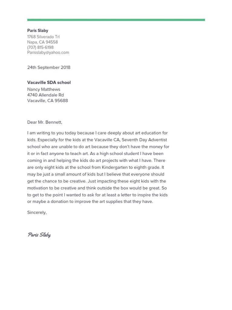 Advocacy Letter | PDF